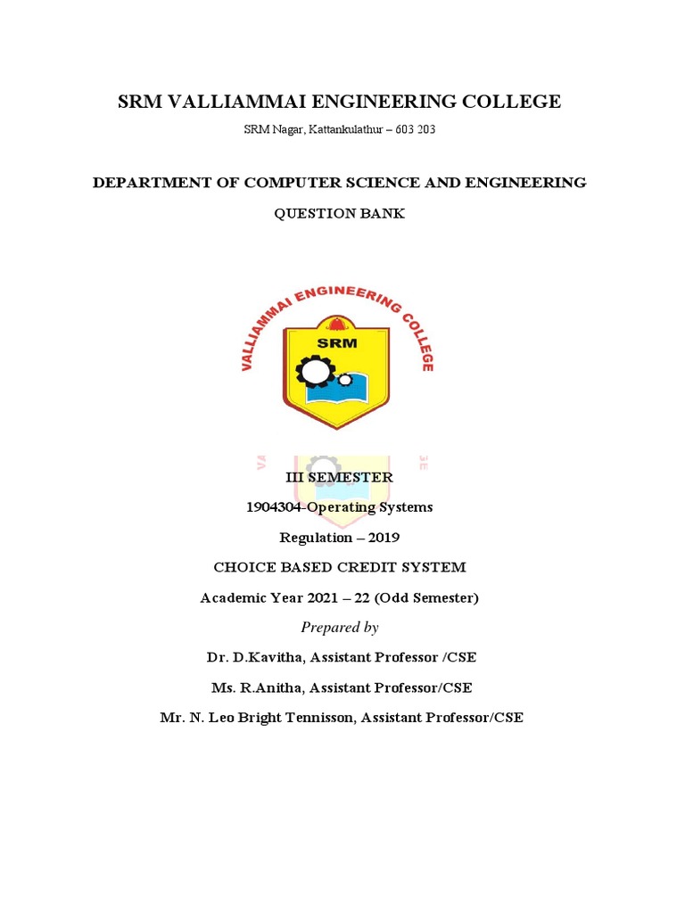 1904304-Operating Systems | PDF | Scheduling (Computing) | Thread (Computing)
