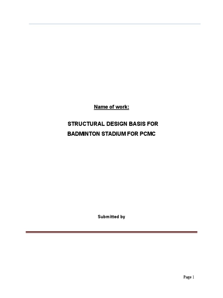 Structural Design for Badminton Stadium | PDF | Concrete | Reinforced ...