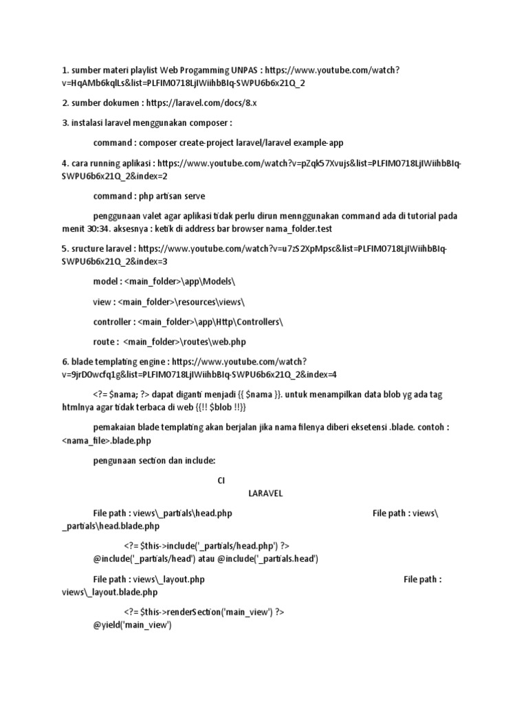 Sumber Laravel 8 Dasar Muhammad Rizki Murtadha | PDF
