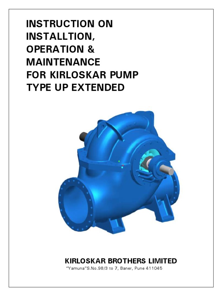 IOM UP Extended Series | PDF | Pump | Valve