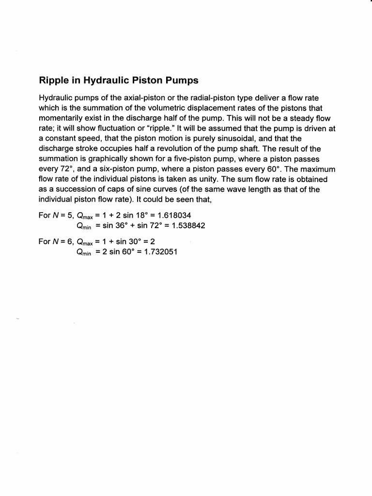 Hydraulic Piston: Ripple Pumps | PDF | Pump | Sine