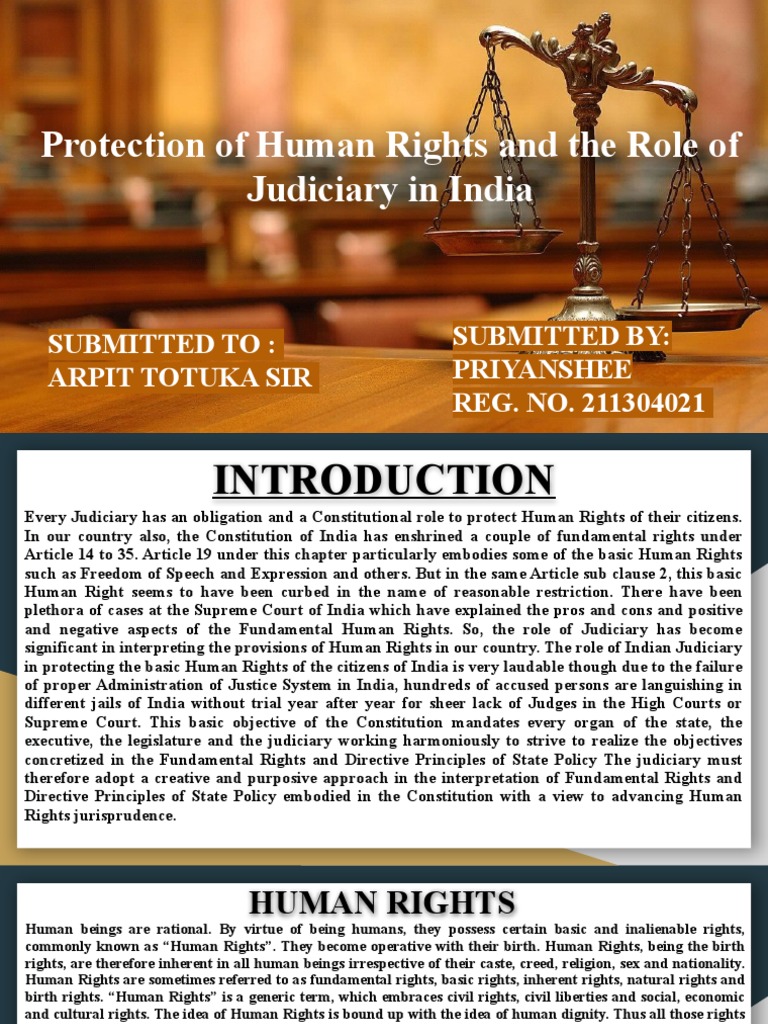 Protection of Human Rights and The Role of Judiciary in India | PDF ...