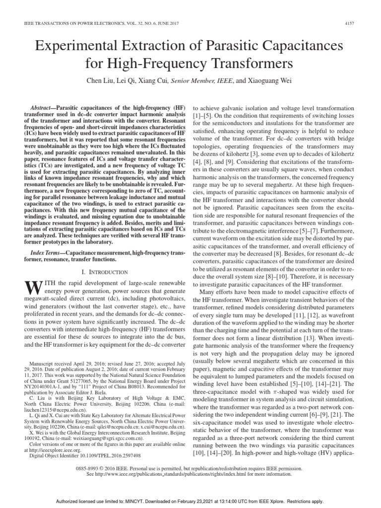 Experimental Extraction of Parasitic Capacitances For High-Frequency ...
