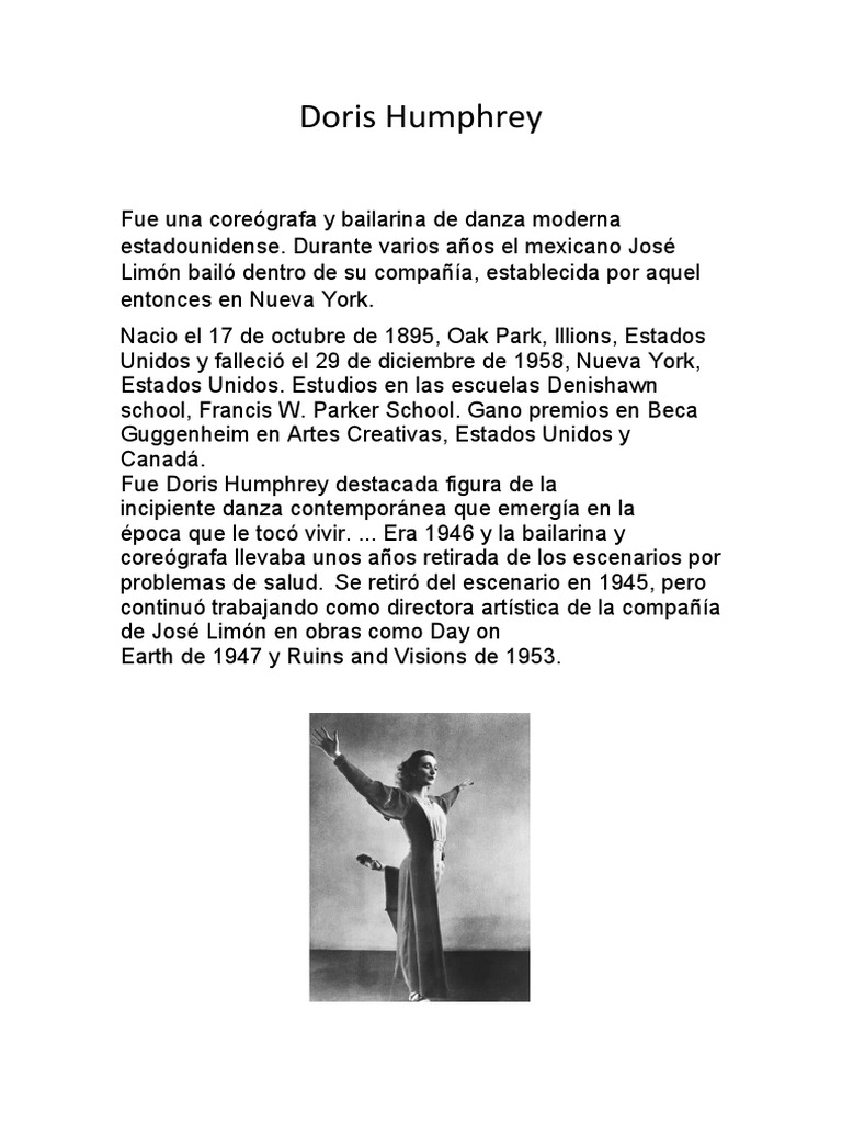 Biografía de Doris Humphrey | PDF | Arte