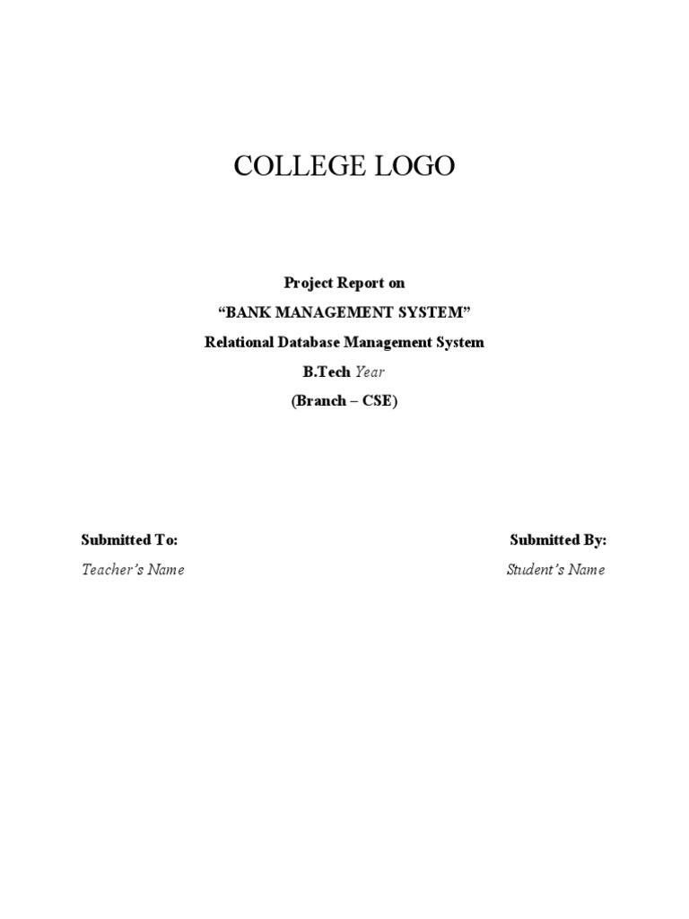 Bank Account Management System Report | PDF | Banks | Transaction Account