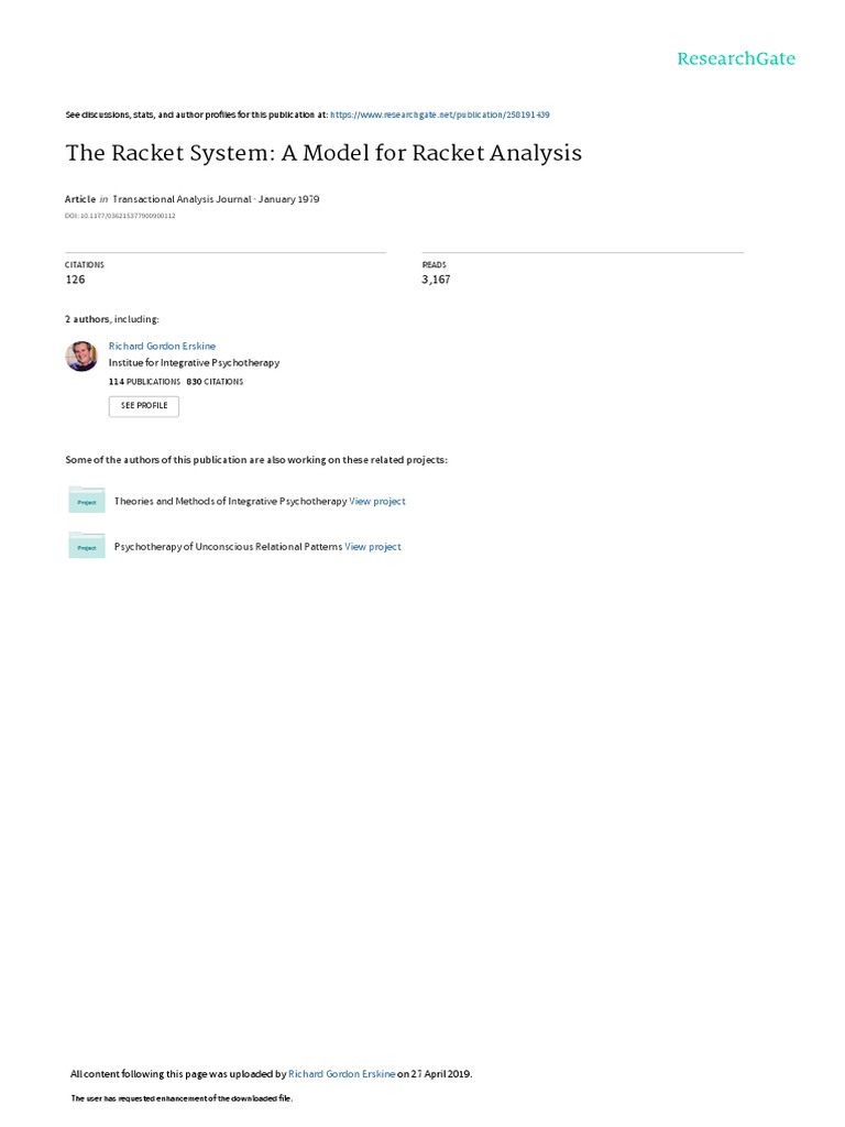 The Racket System: A Model For Racket Analysis: Transactional Analysis ...
