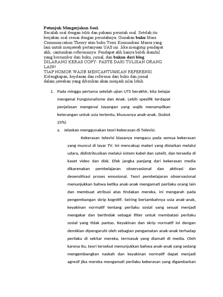 Theory of Mass Communication | PDF | Ilmu Sosial