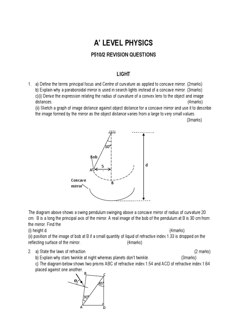 S.6 Physics Revision Questions - 2020 | PDF | Capacitor | Capacitance