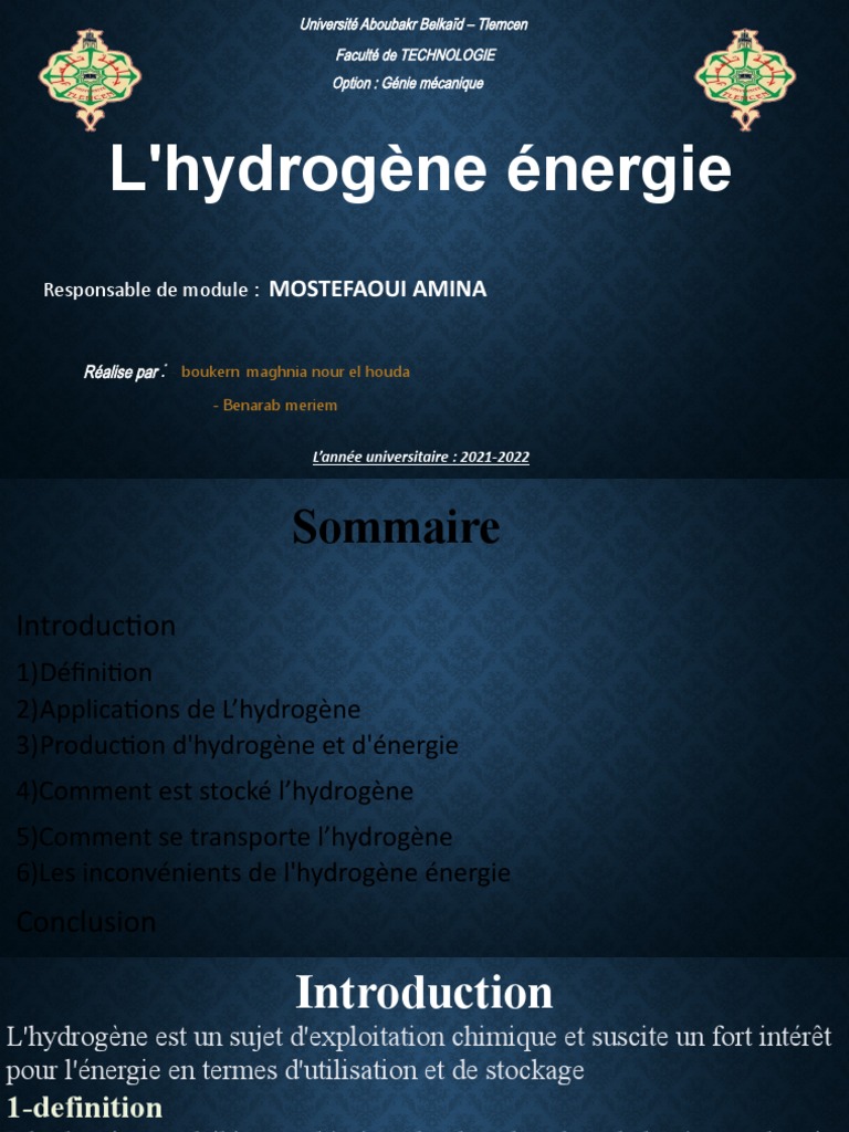 L'Hydrogène Énergie | PDF | Hydrogène | Stockage de l'énergie