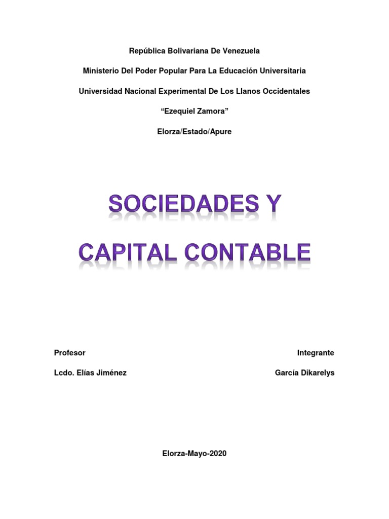 Informe de Contabilidad Sociedad y Capital Contable | PDF | Compartir ...