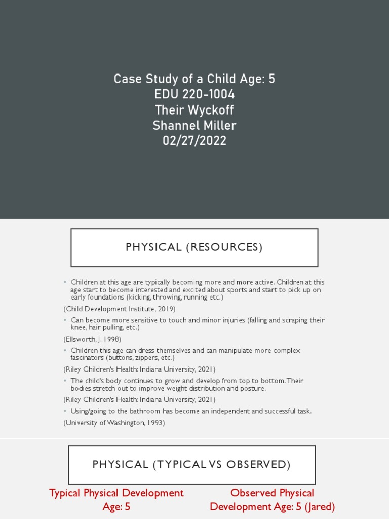 Case Study Age 5 | PDF | Cognitive Development | Psychology