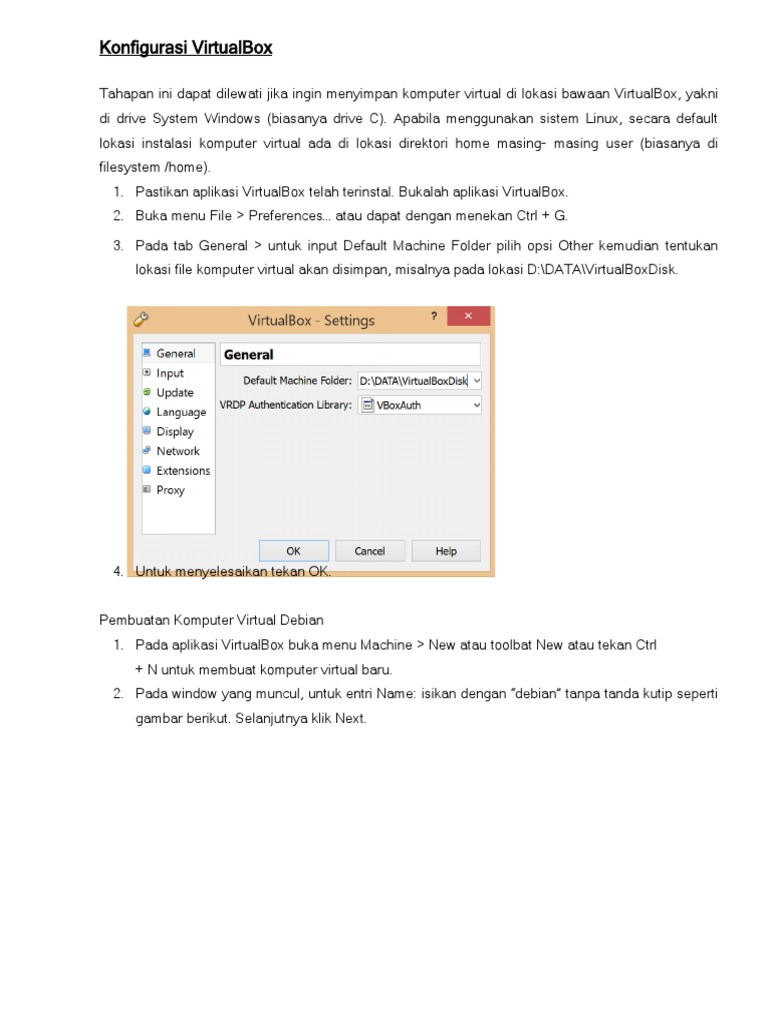 Konfigurasi VirtualBox Dan Installasi Deian Berbasi GUI | PDF