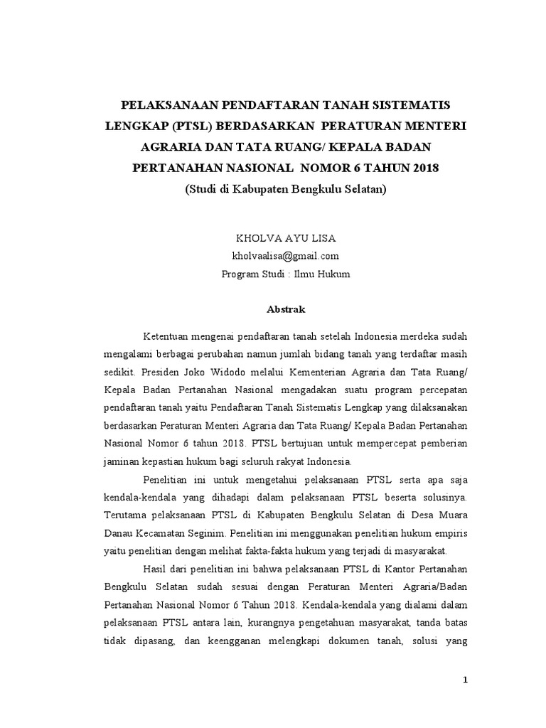 Pelaksanaan Pendaftaran Tanah Sistematis Lengkap | PDF