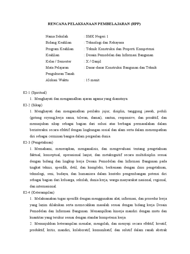 RPP Materi Beton | PDF | Sains & Matematika