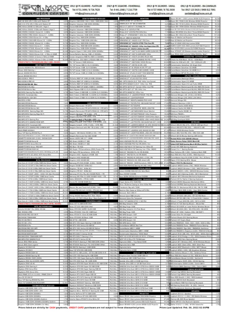 Comprehensive Tech Product List | PDF | Advanced Micro Devices ...