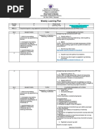Weekly Learning Plan - FILIPINO - Q4 - WK - 3 | PDF