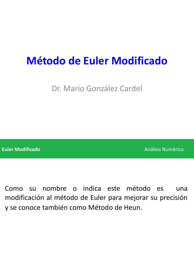 Euler Modificado | PDF | Análisis numérico | Análisis matemático