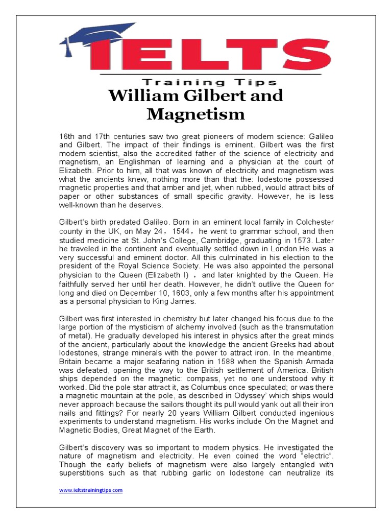 William Gilbert: Father of Magnetism | PDF | Placebo | Magnet
