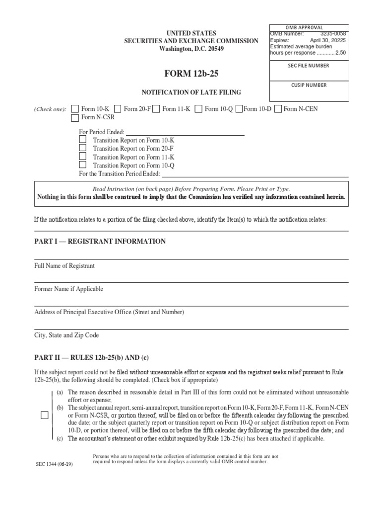 FORM 12b-25: (Check One) : Form 10-K | PDF | Form 10 K | Justice