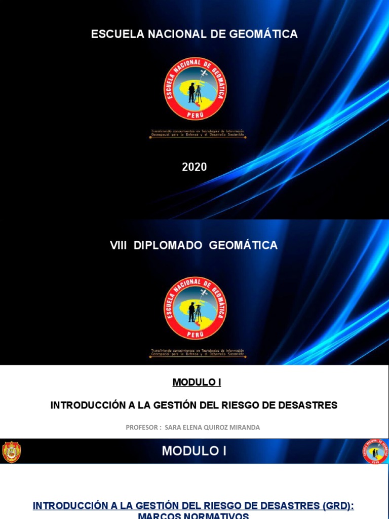 Sesion I SGRD Geomatica | PDF | Reducción de Desastres | Defensa Civil