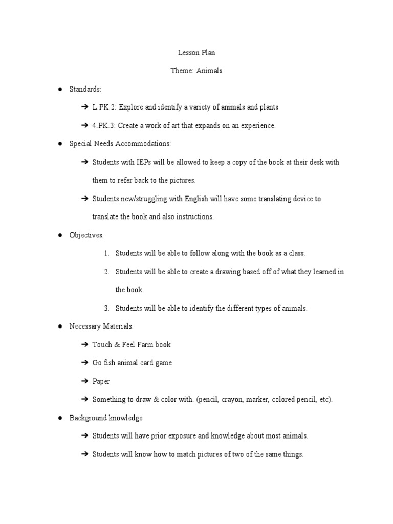 Ece 252 Lesson Plan | PDF | Lesson Plan | Learning