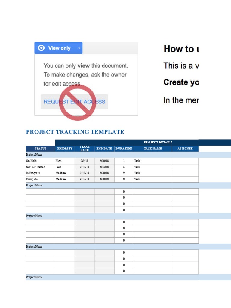 Project Tracking Template Google Sheet | Download Free PDF | Computing