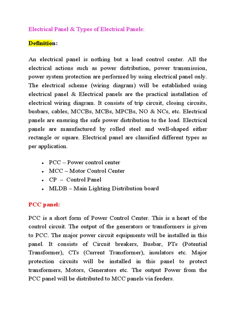 Panels Documentation | PDF | Fuse (Electrical) | Power Engineering