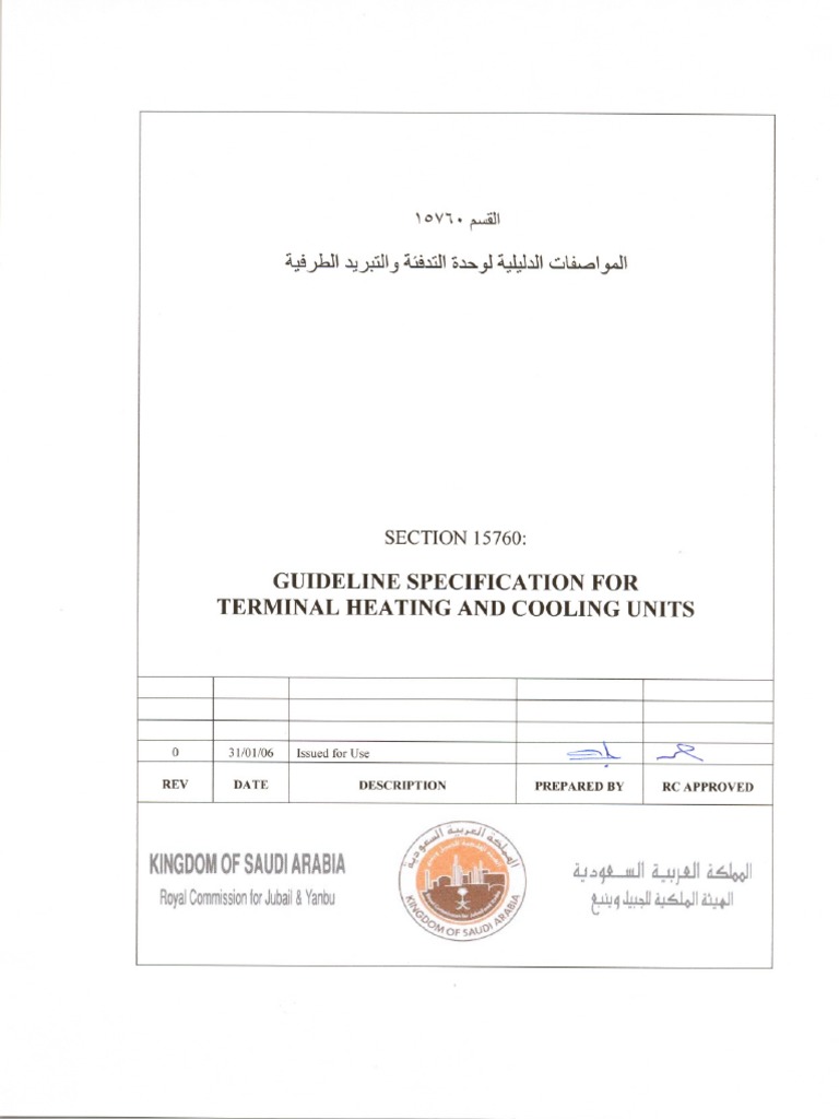 SECTION 15760 Terminal Heating and Cooling Units Rev 0 | PDF | Pipe ...