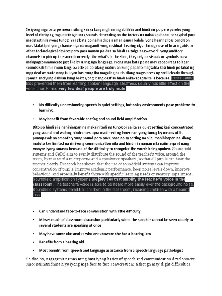 Script 2 | PDF | Speech | Hearing Loss