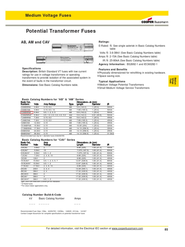 Item 20 - 5.5abwna Fuse | PDF | Fuse (Electrical) | Transformer