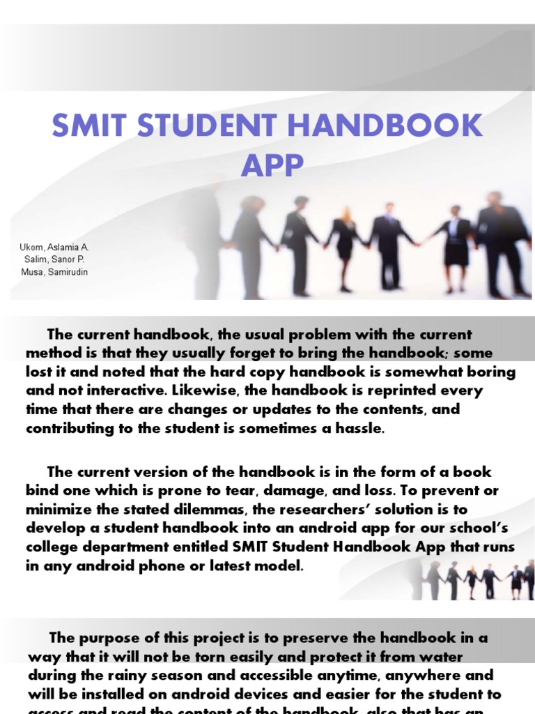Smit Student Handbook APP: Ukom, Aslamia A. Salim, Sanor P. Musa ...