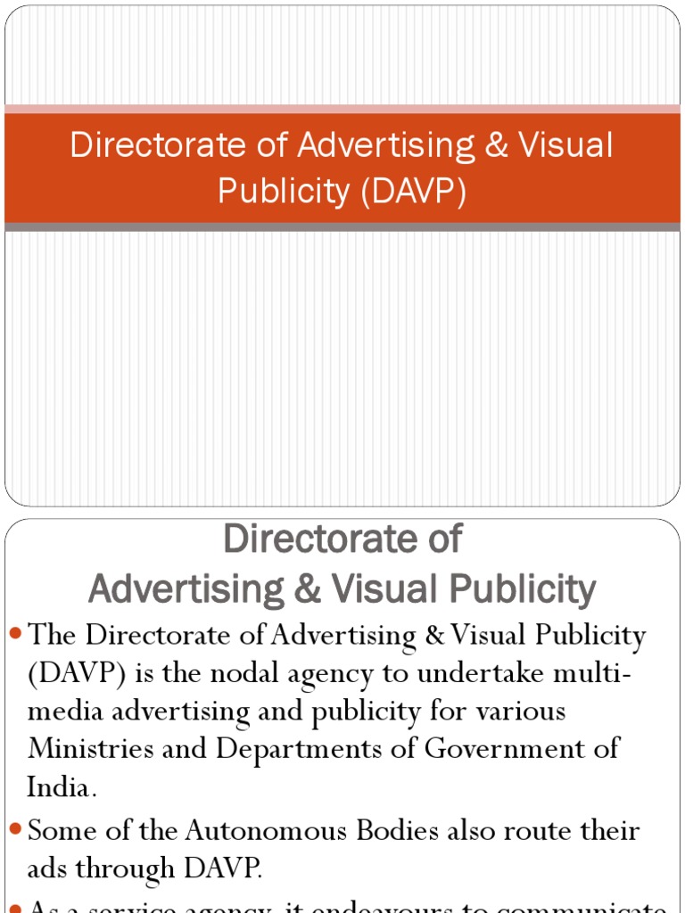 Directorate of Advertising & Visual Publicity (DAVP | PDF | Advertising ...