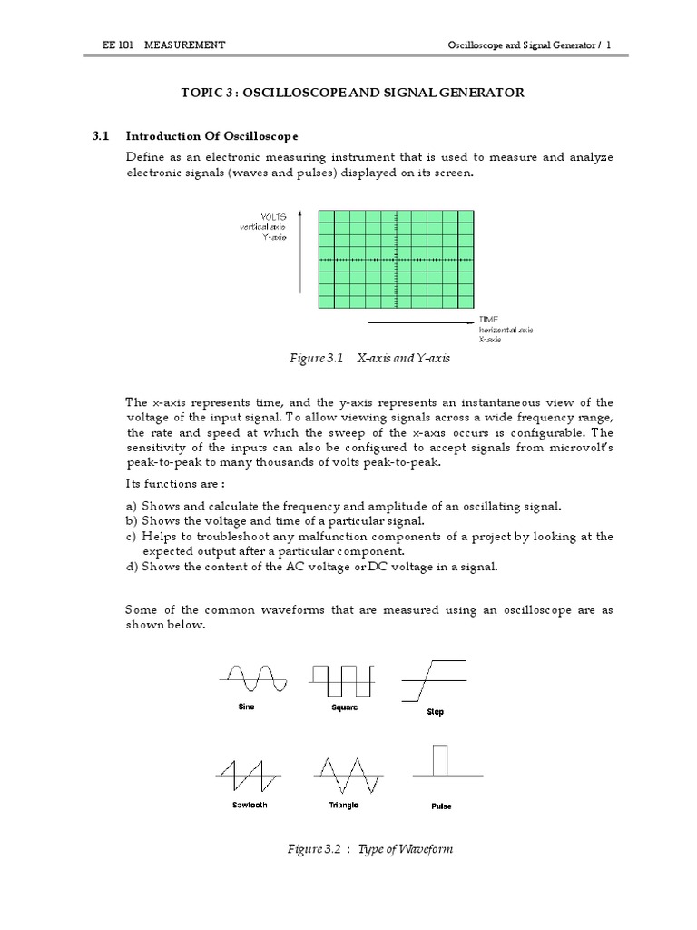Chapter 3 (Oscilloscope Function Generator) | PDF | Amplitude ...