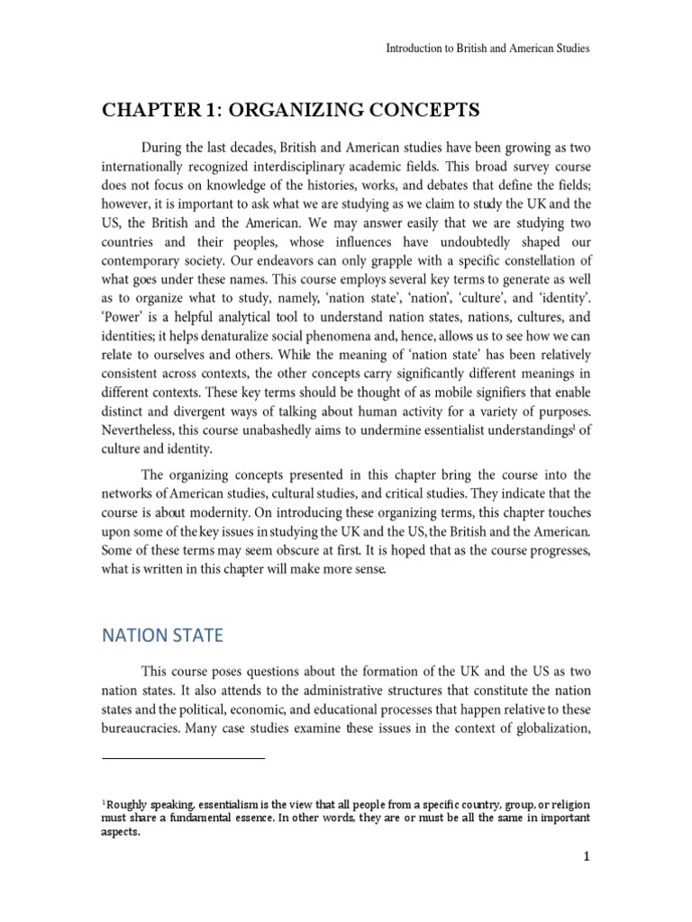 Chapter 1 - Organizing Concepts | PDF | United Kingdom | Nation State