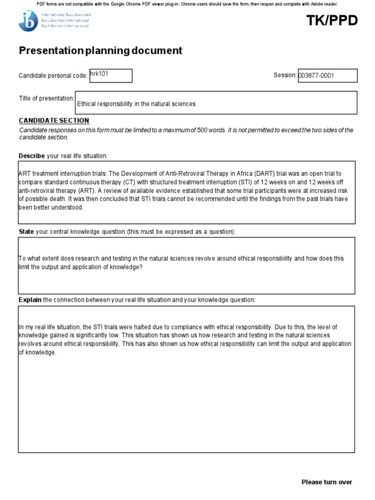 Ib Tok Presentation: TK-PPD (May 2021) | PDF | Science | Knowledge