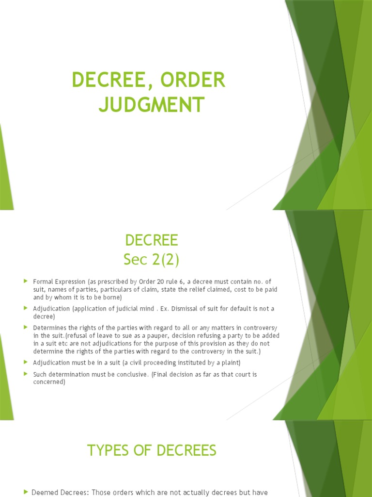 Decree, Order Judgment | PDF