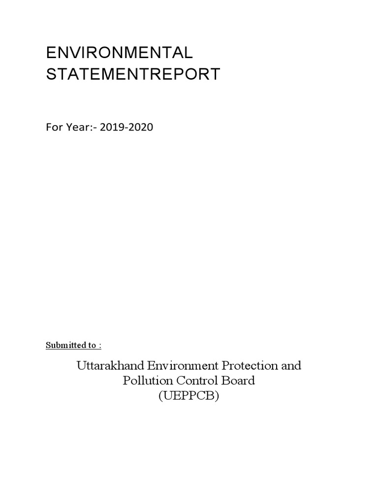 ENVIRONMENTAL STATEMENTREPORT Form V SAI | PDF | Waste | Pollution
