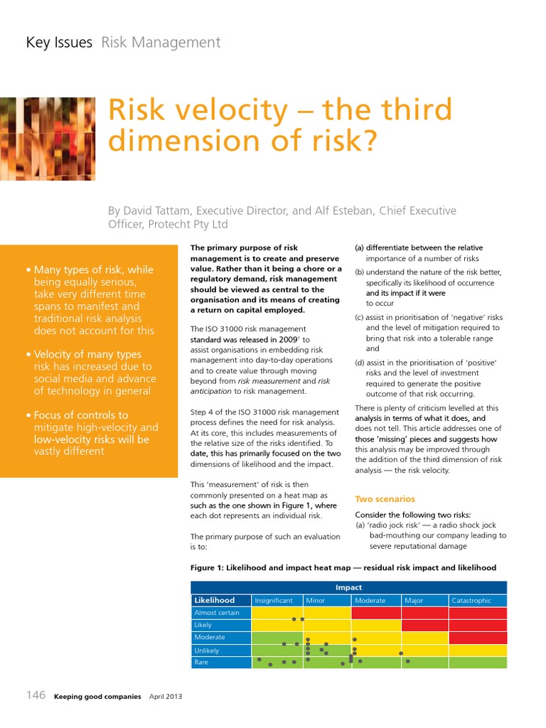 Risk Velocity April2013 | PDF | Risk | Risk Management