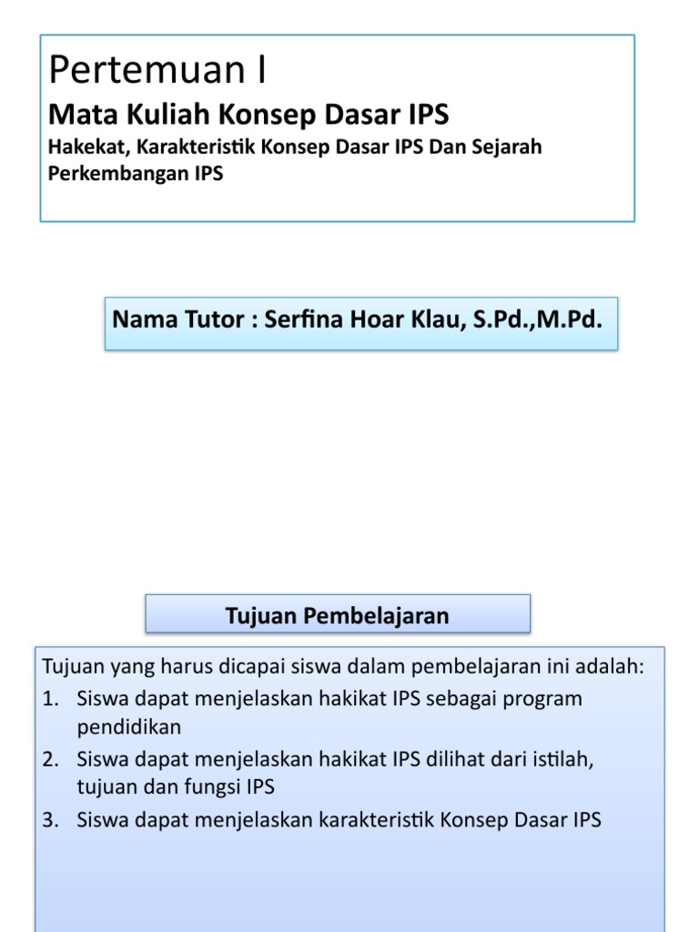 Pertemuan I Konsep Dasar IPS | PDF | Sejarah