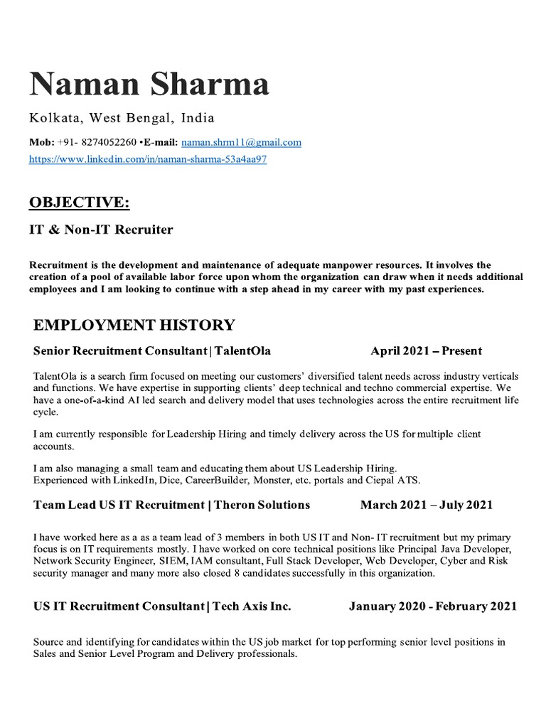 Updated Naman Sharma Resume | PDF
