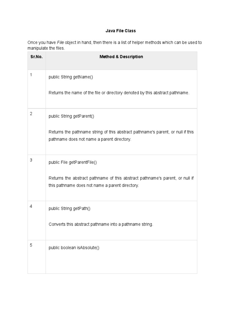 Java File Class Pdf Class Computer Programming Parameter Computer Programming