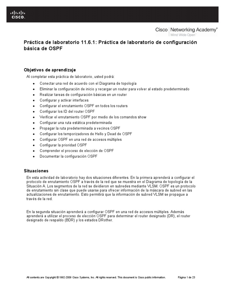 OSPF Configuracion | PDF | Enrutador (Computación) | Dirección IP