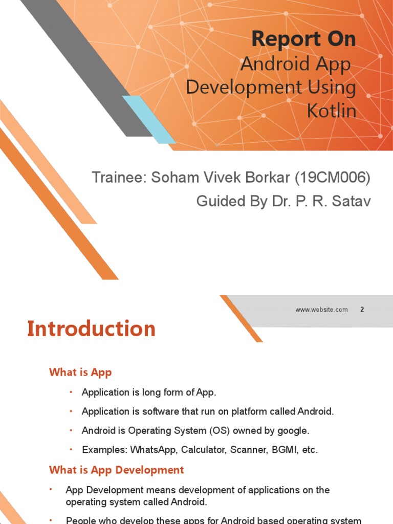 19CM006-Soham Borkar-Industrial Training Presentation | PDF | Android (Operating System) | Databases