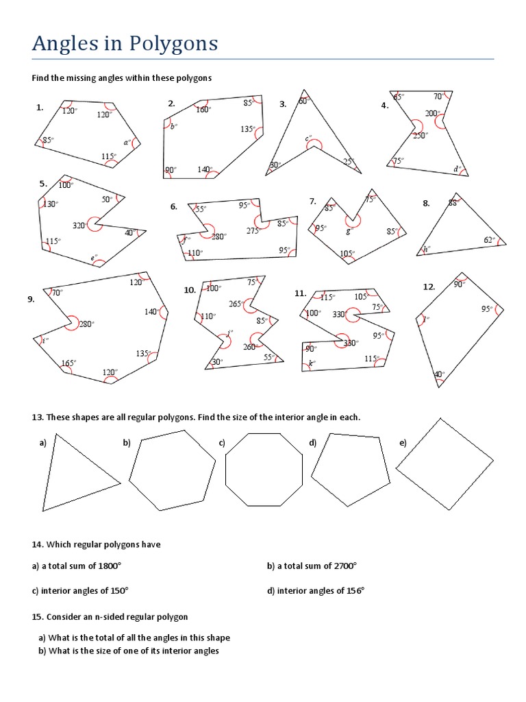 Angles in Polygons | PDF | Triangle Geometry | Angle