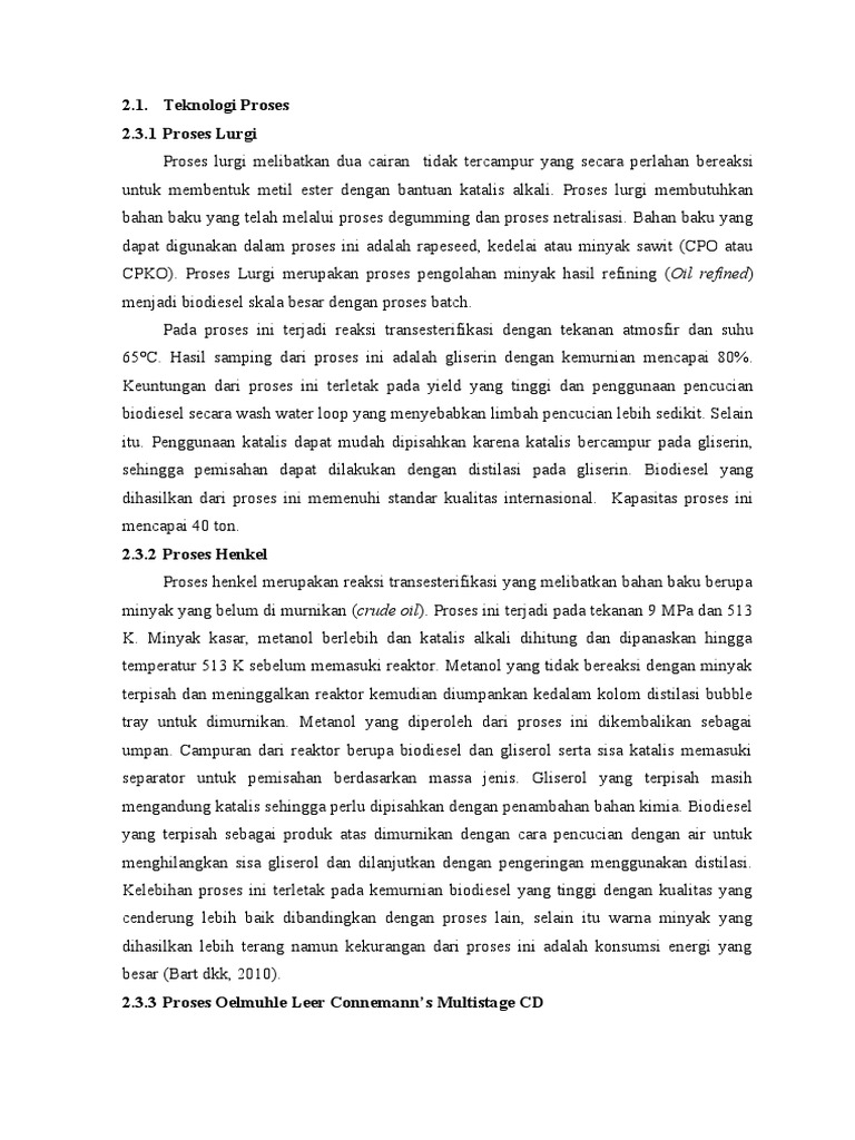 Proses Biodiesel: Lurgi, Henkel, dan Interesterifikasi | PDF