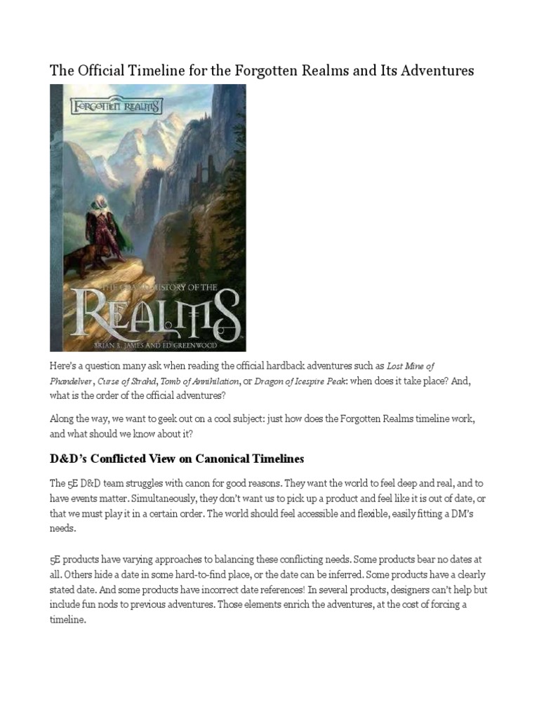 Faerun Timeline, WIP | PDF | Forgotten Realms | Elf (Dungeons & Dragons)