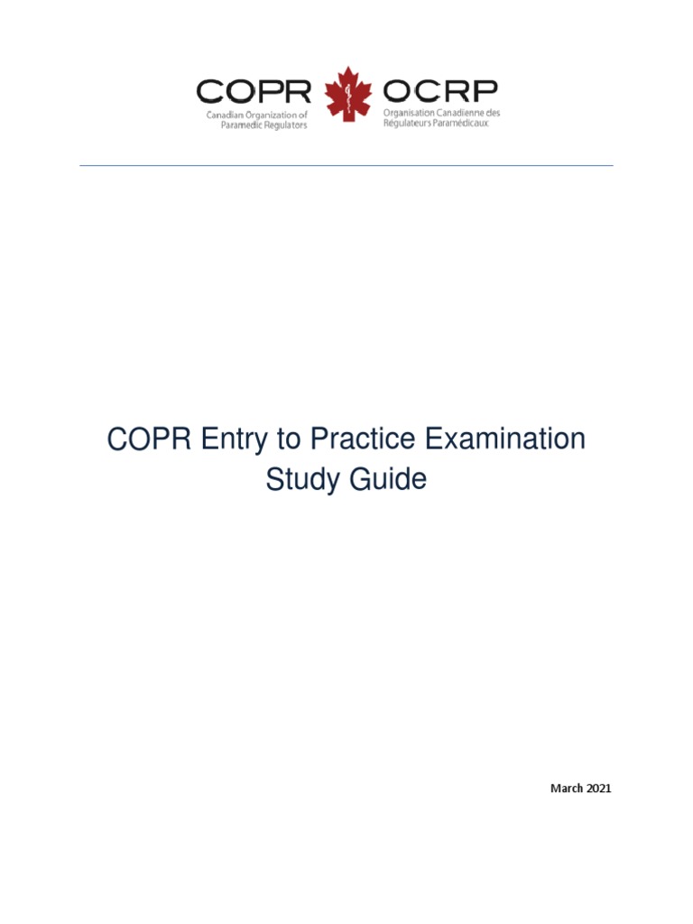 COPR Entry To Practice Examination Study Guide: March 2021 | PDF | Test ...