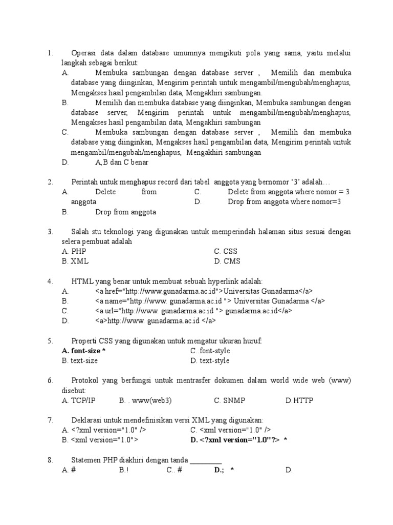 Soal Uas Web | PDF | Komputer