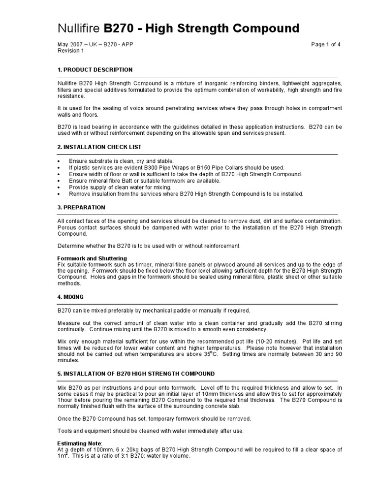 Nullifire B270 - High Strength Compound: 1. Product Description | PDF ...