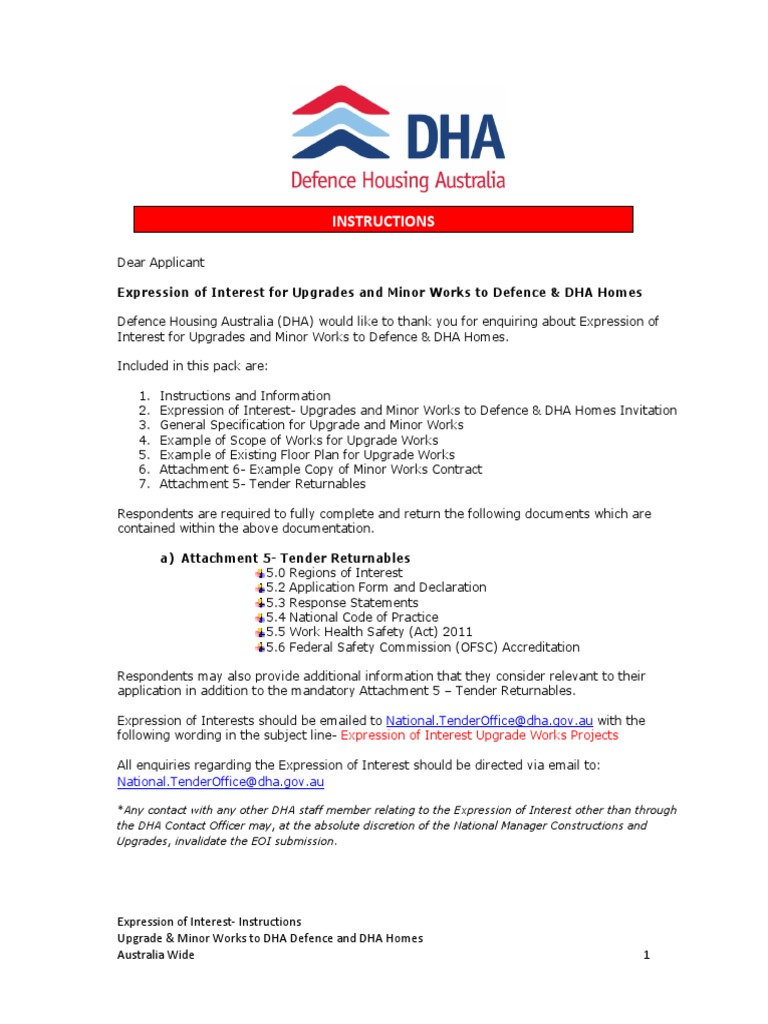 Instructions: Attachment 5-Tender Returnables | PDF | Occupational ...